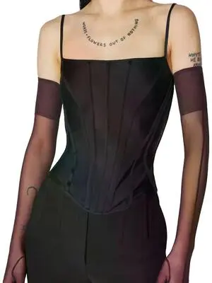 MUGLER Boned Bustier Top - Black