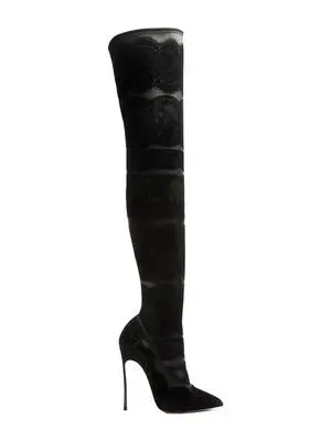 Casadei 120mm Lingerie Over-the-knee Boots - Black