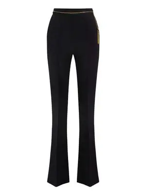 Elisabetta Franchi Crepe Flared Trousers - Black