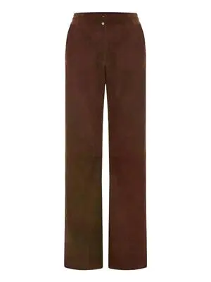 BIGARDINI Suede Straight Leg Trousers - Brown