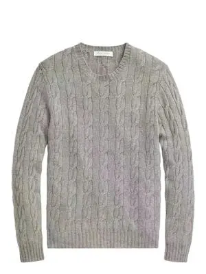 Ralph Lauren Purple Label Cable-knit Crew-neck Sweater - Grey