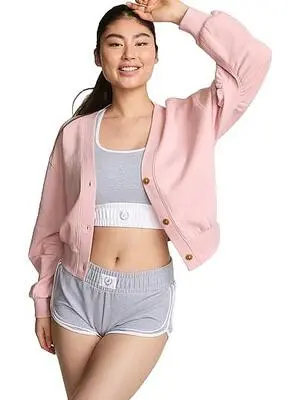 Pink Campus Fleece™ Cropped Cardigan - Pink