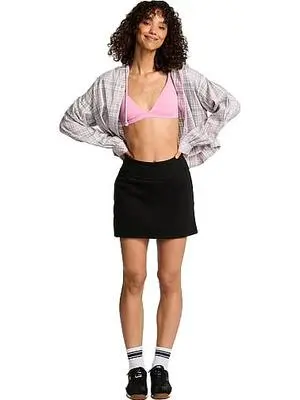 Pink Campus Fleece Skort - Black
