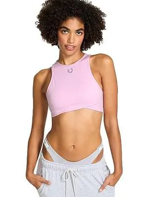 Pink Relay High-neck Crossover Sports Bra - Purple