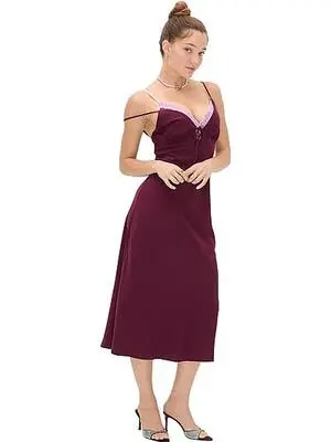 Pink Fall In Love Midi Dress - Purple
