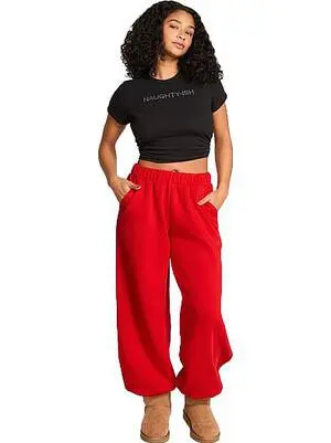Pink Campus Fleece™ Oversized Sweatpants - Red