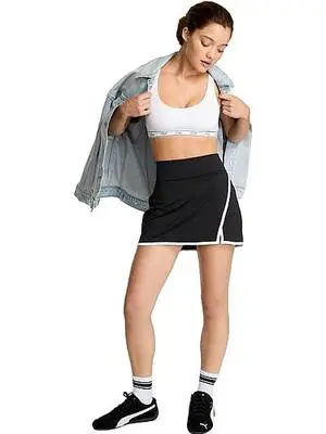 Pink Colorblock Skort With Built-in Shorts - Black
