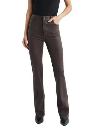 FRAME The Reboot Coated High-waist Bootcut Jeans - Truffle Coated