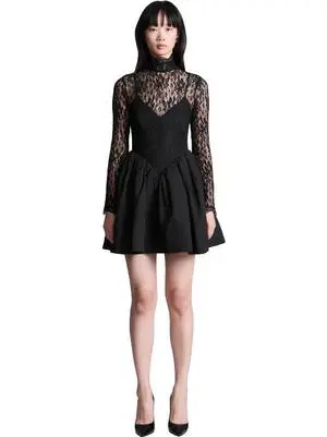 Bcbgmaxazria Stretch Lace Bubble Dress - Black