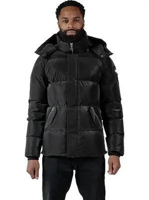 WOODPECKER Bumnester 3/4 Length Quilted Coat - Black Diamond