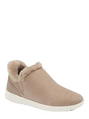 Olukai Kamau Waterproof Genuine Shearling Sneakers - Taupe Grey/taupe Grey