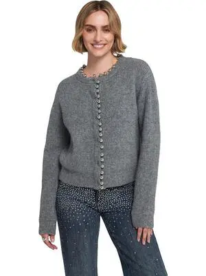 ELLE COLLECTION Beaded Cardigan - Grey
