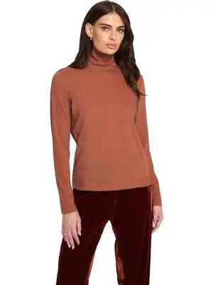 ELLE COLLECTION Knit Turtleneck Top Latte