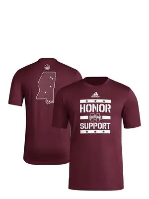 Adidas Mississippi State Bulldogs Honor & Support Pre-game T-shirt - Maroon
