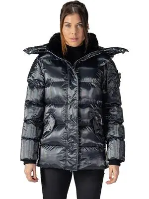 WOODPECKER Bumnester 3/4 Length Quilted Coat - Oily Black