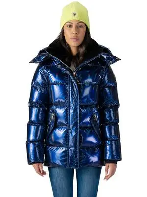 WOODPECKER Bumnester 3/4 Length Quilted Coat - Oily Blue