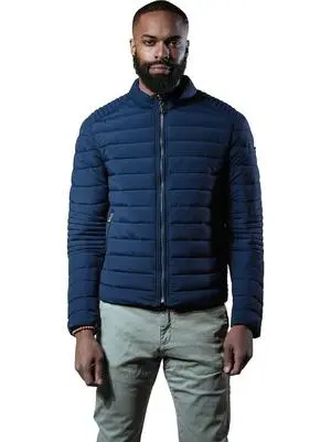 WOODPECKER Moto Style Zip-Up Jacket Navy