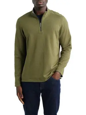 Johnston & Murphy Xc4® Reversible Performance Quarter Zip - Olive/navy