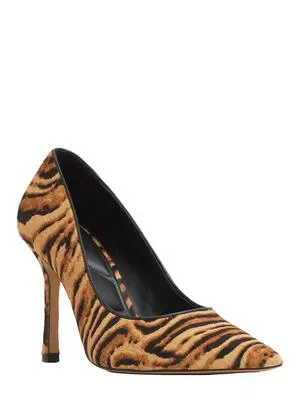 Aldo Calf Hair Pointed Toe Pumps - Open Brown