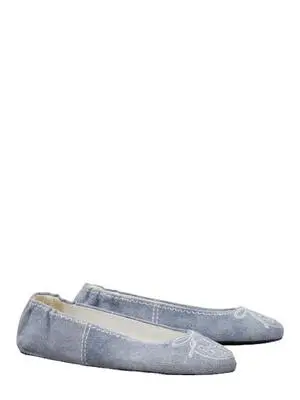 Tory Burch Reva Travel Ballet Flat Blue Cloud