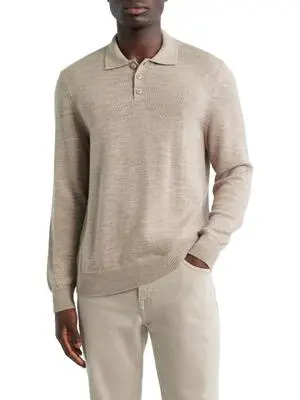 ALEX CRANE Anchor Merino Wool Polo Sweater - Bone