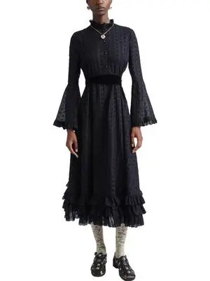 Valentino Garavani Mossi Daisy Eyelet Dress - Black