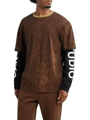 SANTO STUDIO Preda Layered Look T-shirt - Brown