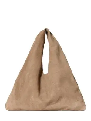 THE ROW Small Bindle Bag In Suede Beige Melange