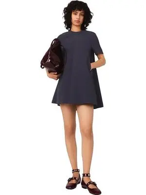 Maje Crepe Trapeze Mini Dress - Black
