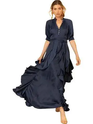 Hale Bob Solid Maxi Dress - Black