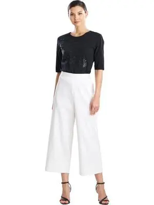 Natori Cotton Chino Cropped Pants - White