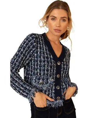 Hale Bob Amelie Boucle Knit Cardigan - Neutral