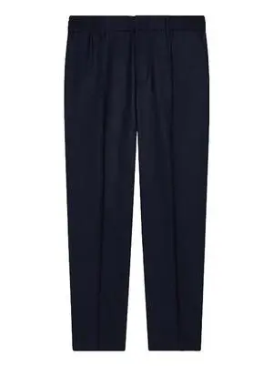 Emporio Armani Stretch-twill Virgin Wool Trousers - Navy