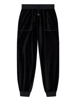 EA7 Athletic Velour Stretch Chenille Joggers Black