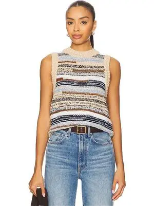 Veronica Beard Cropped Jerrel Knit Tank - Whisky Multi