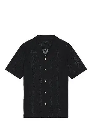 ALLSAINTS Netley Short Sleeve Shirt - Black