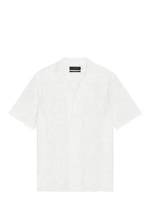 ALLSAINTS Netley Short Sleeve Shirt In White - Jetstream White