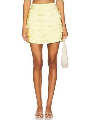 Bardot Yve Frill Mini Skirt - Canary Yellow