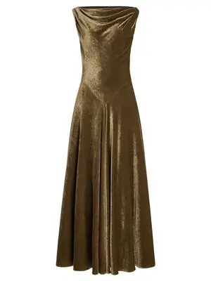Altuzarra Drina Draped Velvet Maxi Dress - Green
