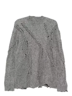 JNBY Long-sleeved Cable Knit Sweater - Grey