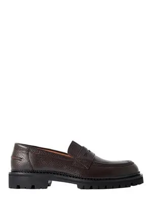 Mr P. Jacques Full-grain Leather Penny Loafers - Brown