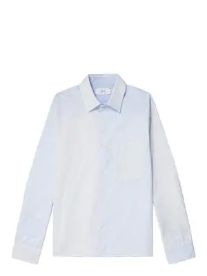 Mr P. Striped Organic Cotton Shirt - Blue
