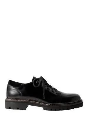 Mr P. Suede-trimmed Leather Hiking Derby Shoes - Black