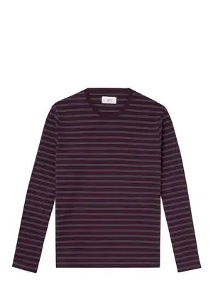 Mr P. Striped Cotton-jersey T-shirt - Purple
