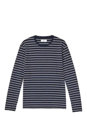 Mr P. Striped Cotton-jersey T-shirt - Blue