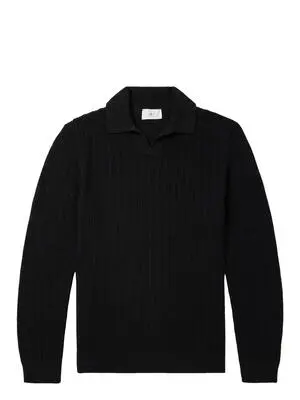 MR P. Mr P. - Open-Knit Wool Polo Shirt - Men - Black - XS
