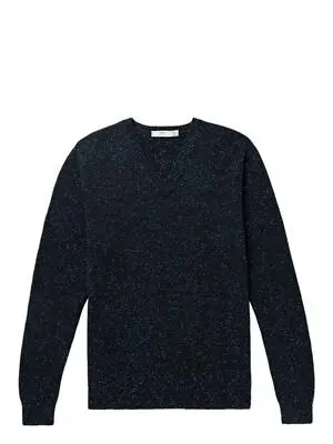 Inis Meáin Merino Wool And Cashmere-blend Sweater - Blue