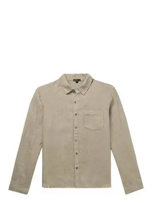 JAMES PERSE Garment-dyed Linen Shirt - Green