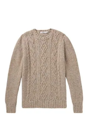 Inis Meáin Cable-knit Merino Wool And Cashmere-blend Sweater - Neutrals