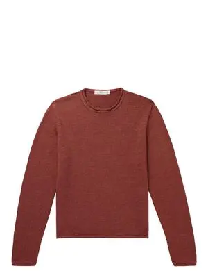 Inis Meáin Wool And Linen-blend Sweater - Red